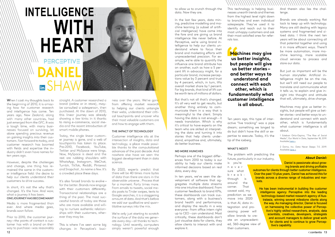 Intelligence with heart: Daniel Shaw in InterVIEW magazine