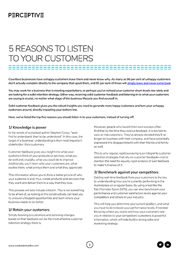 5 Reasons To Listen To Your Customers